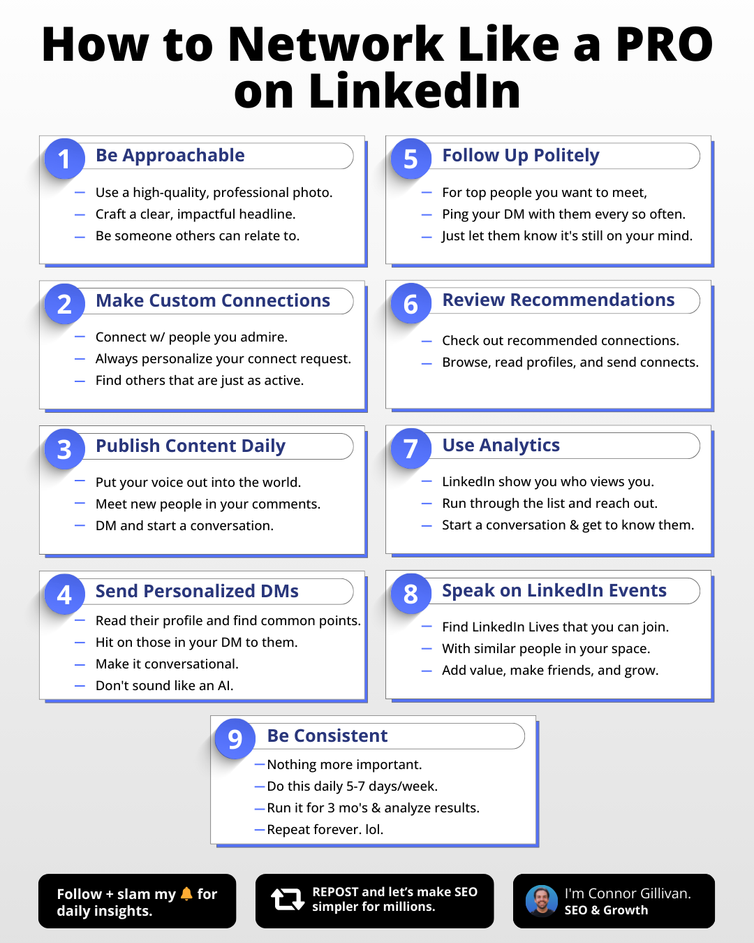 How to Network Like a Pro on LinkedIn - Connor Gillivan